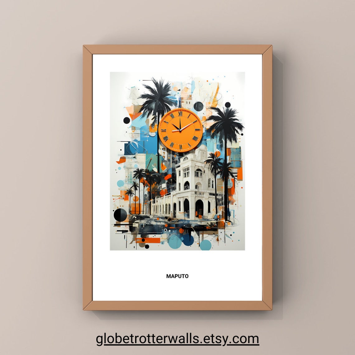 Maputo Poster Maputo Wall Art Mozambique Wall Art Denmark Pastel ...