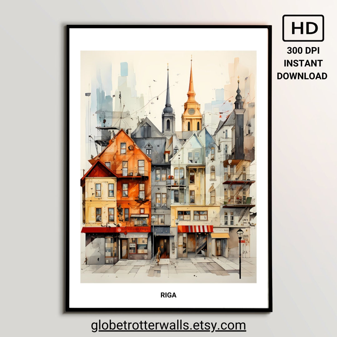 Riga Collage Poster: Printable Art Download in 4 Formats Instant ...