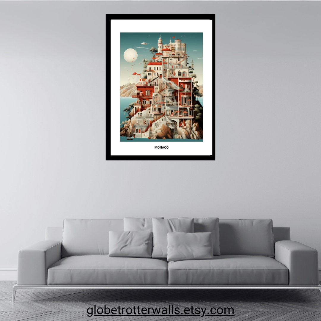 Printable Monaco Collage Poster Instant Art Download Available in 4 ...