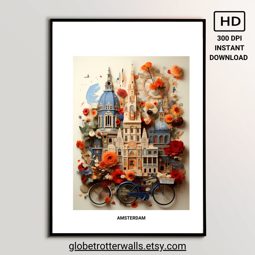 Amsterdam Collage Printable Poster Instant Digital Art Download ...
