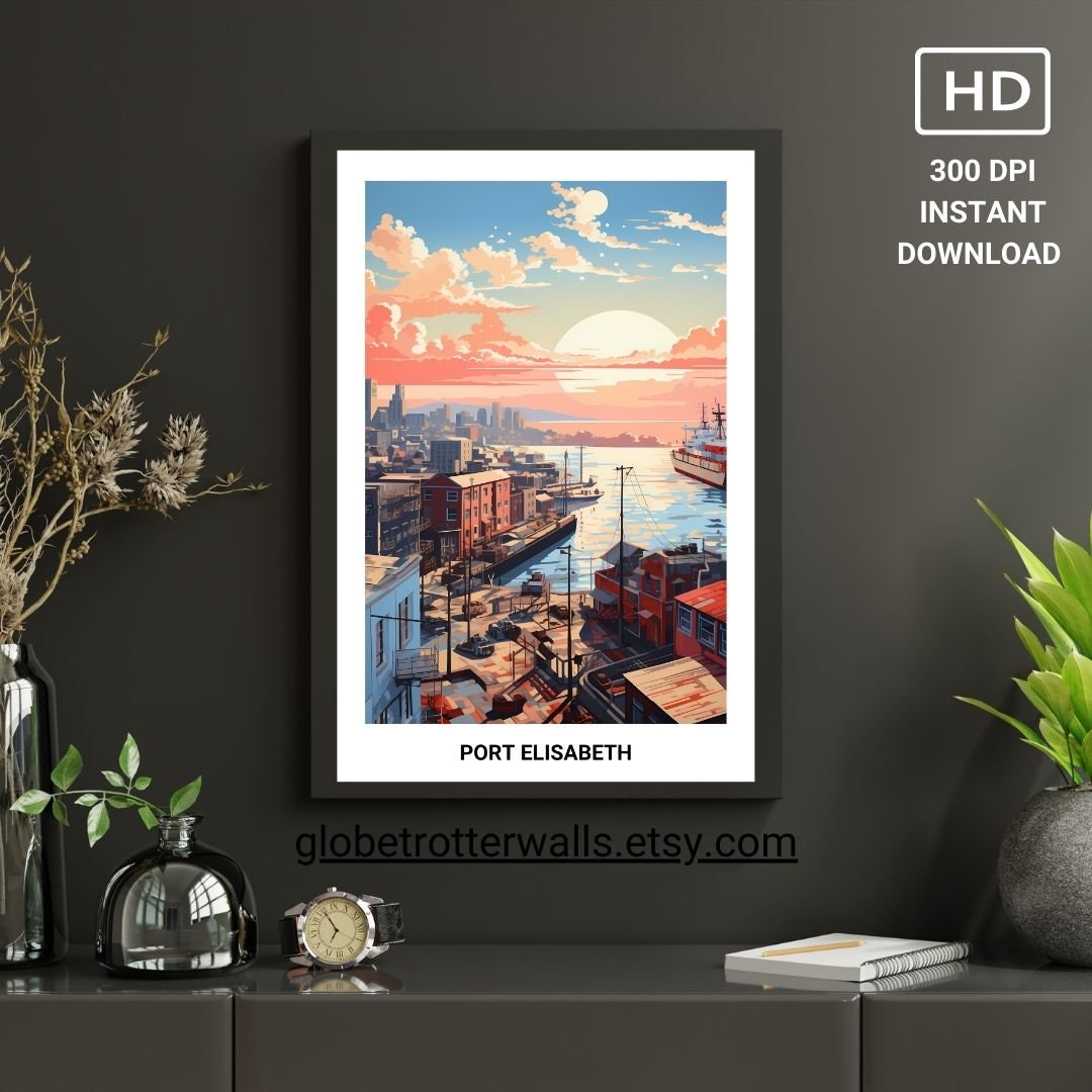 Port Elizabeth Minimalism Poster Set: 24x36 Downloadable Wall Art ...