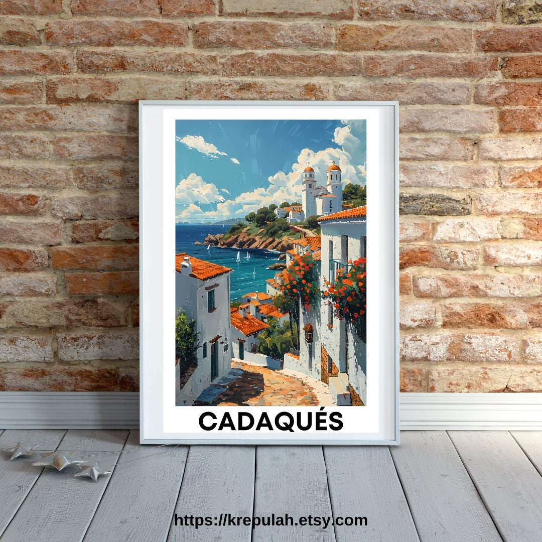 Cadaqués Wall Art Set, Downloadable Print, Vintage Travel Poster, 24x36 ...