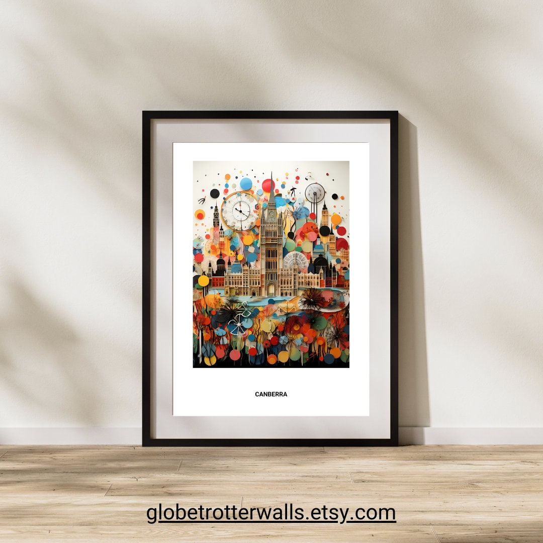 Artistic Collage Poster of Canberra, Australia Digital Download, HD ...