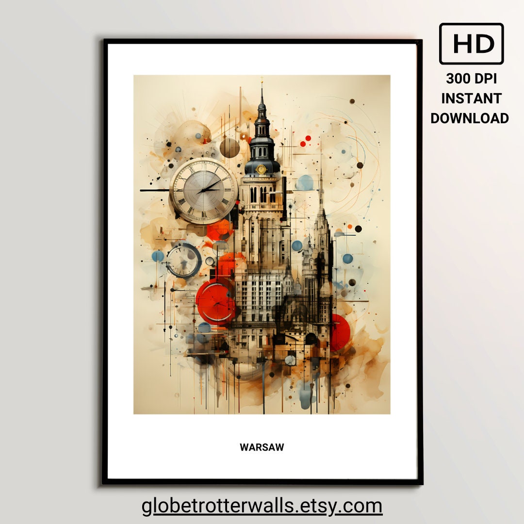 Warsaw Collage: Printable Poster in 4 Formats Instant Art Download - Etsy