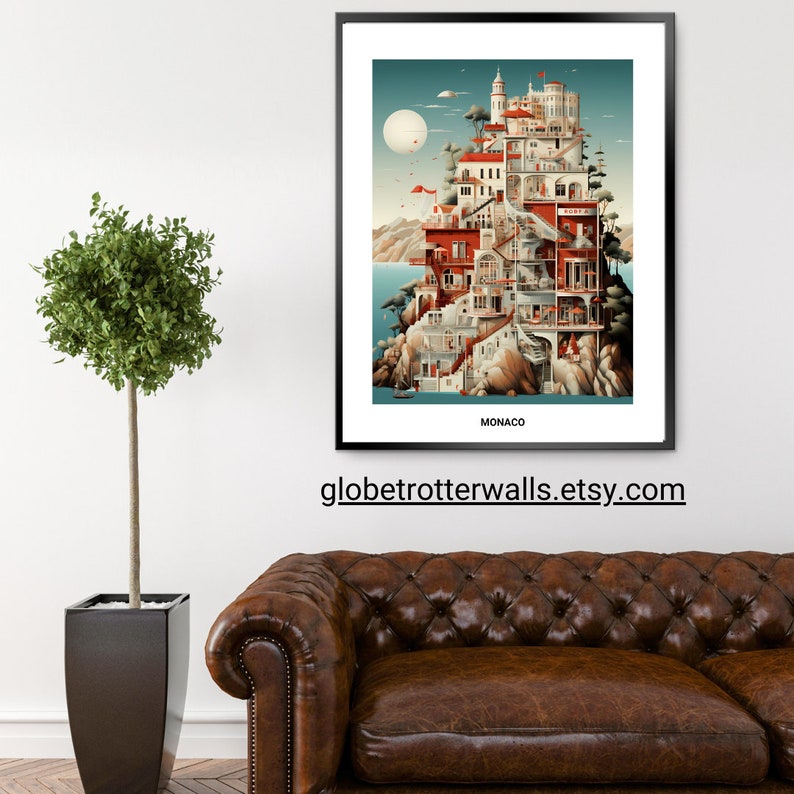 Printable Monaco Collage Poster Instant Art Download Available in 4 ...