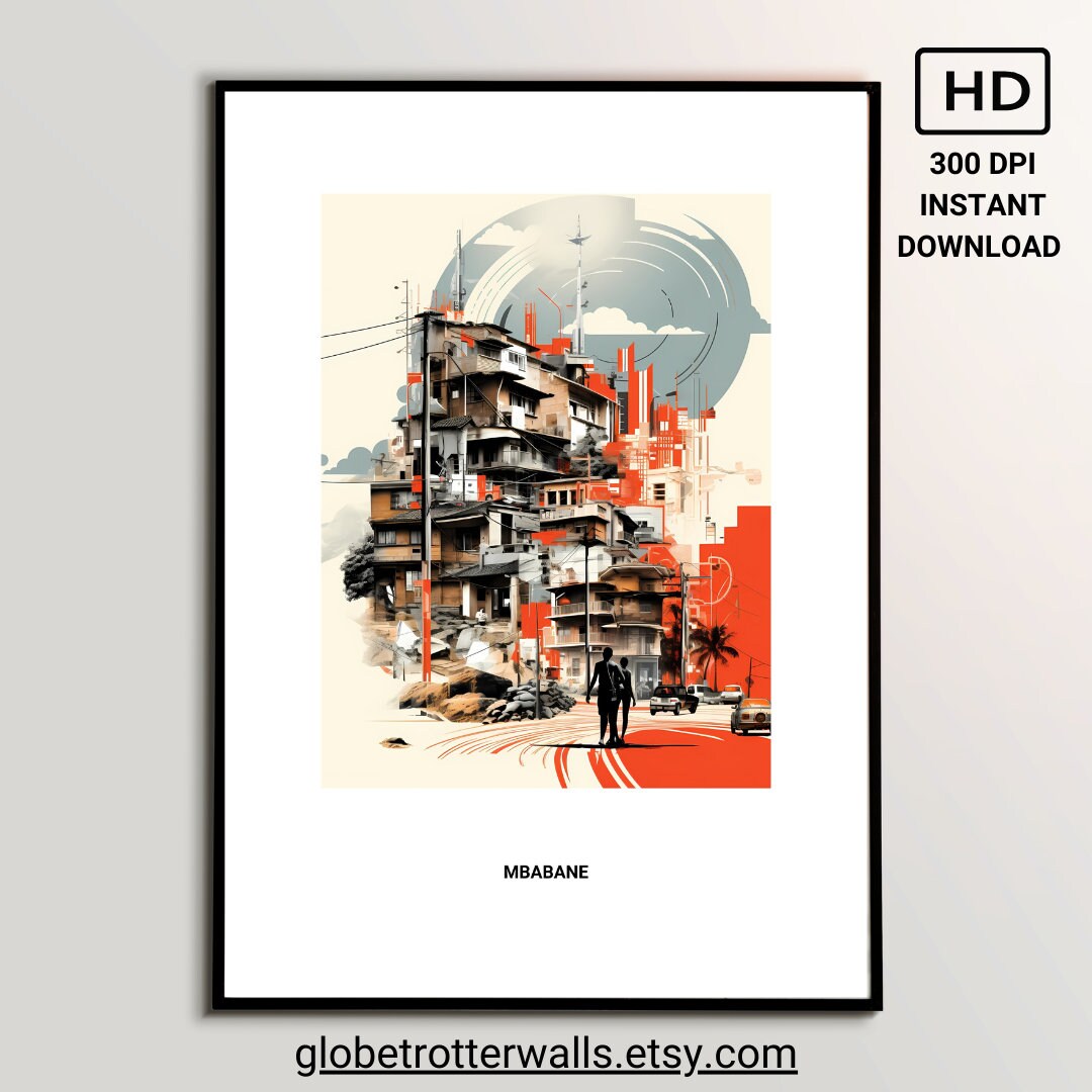 Mbabane Swaziland City Poster Vintage-inspired HD Travel Collage ...