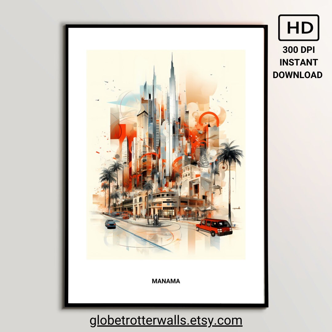 Manama bahrain Collage Poster Artistic Home Decor 4 Sizes HD Quality ...