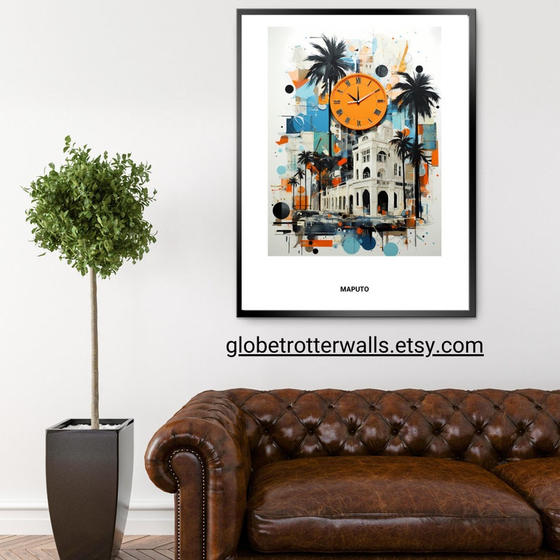 Maputo Poster Maputo Wall Art Mozambique Wall Art Denmark Pastel ...
