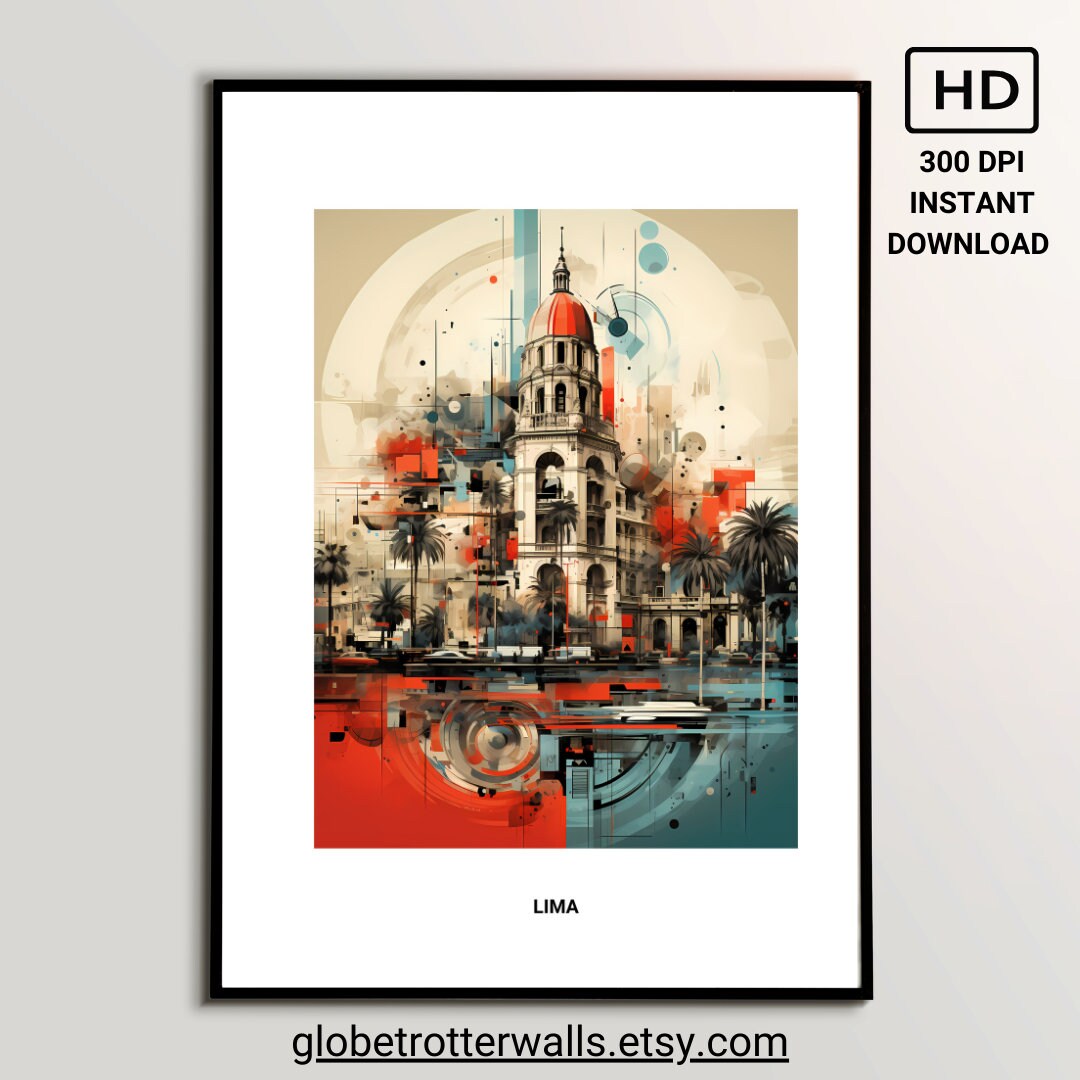 Digital Print of Lima peru in Collage Format Instant Download for ...