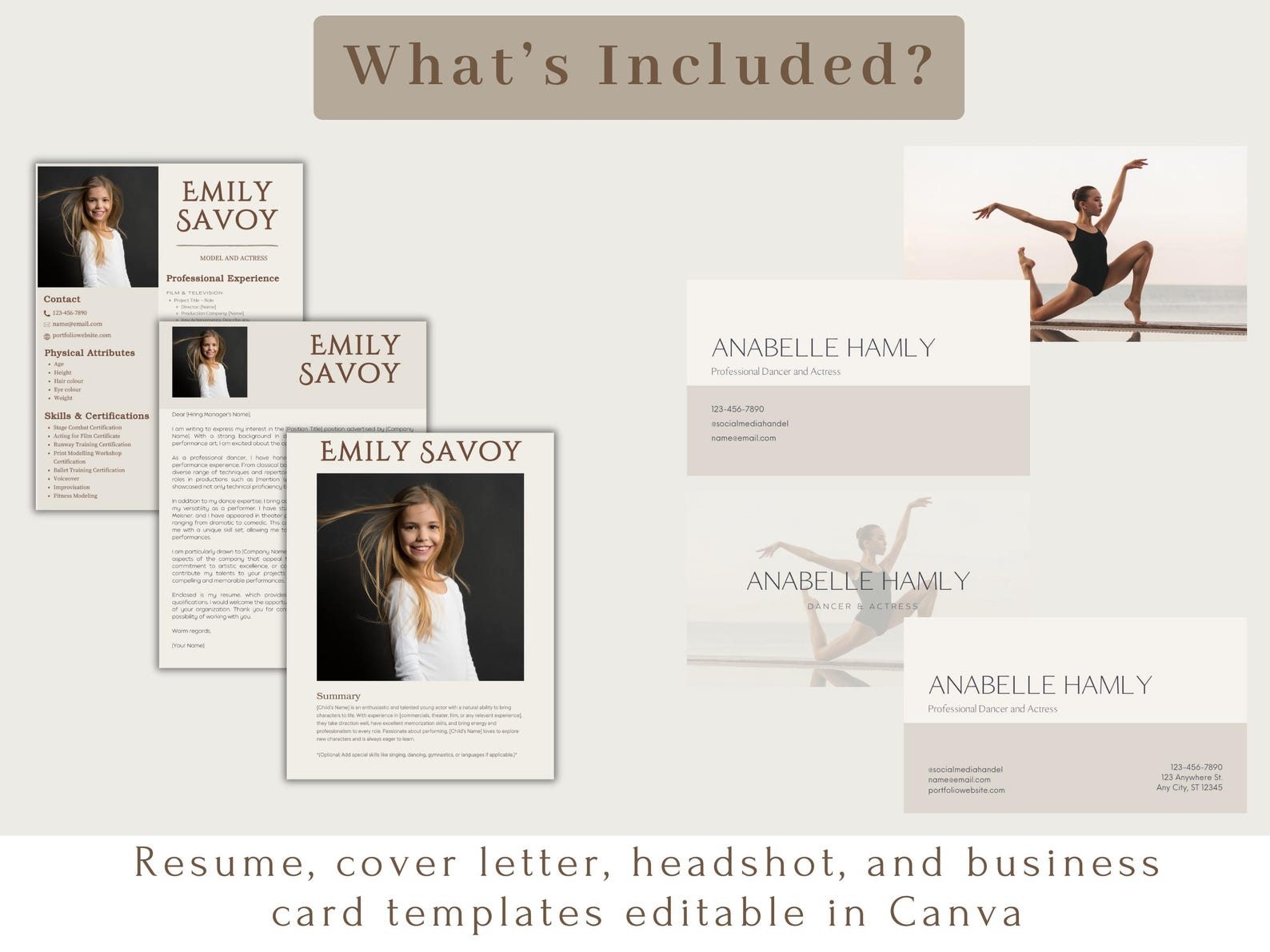 Acting Resume Templates: Canva Portfolio for Performers (digital ...