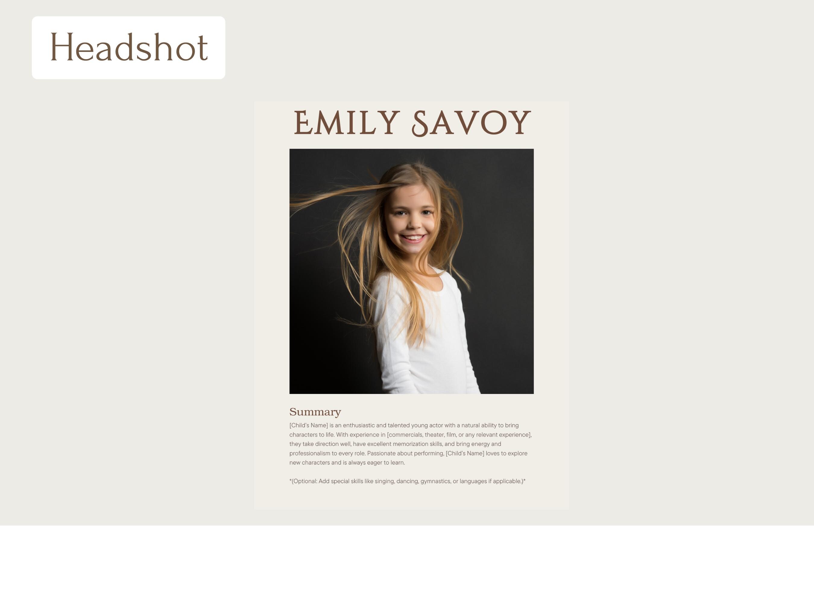Acting Resume Templates: Canva Portfolio for Performers (digital ...