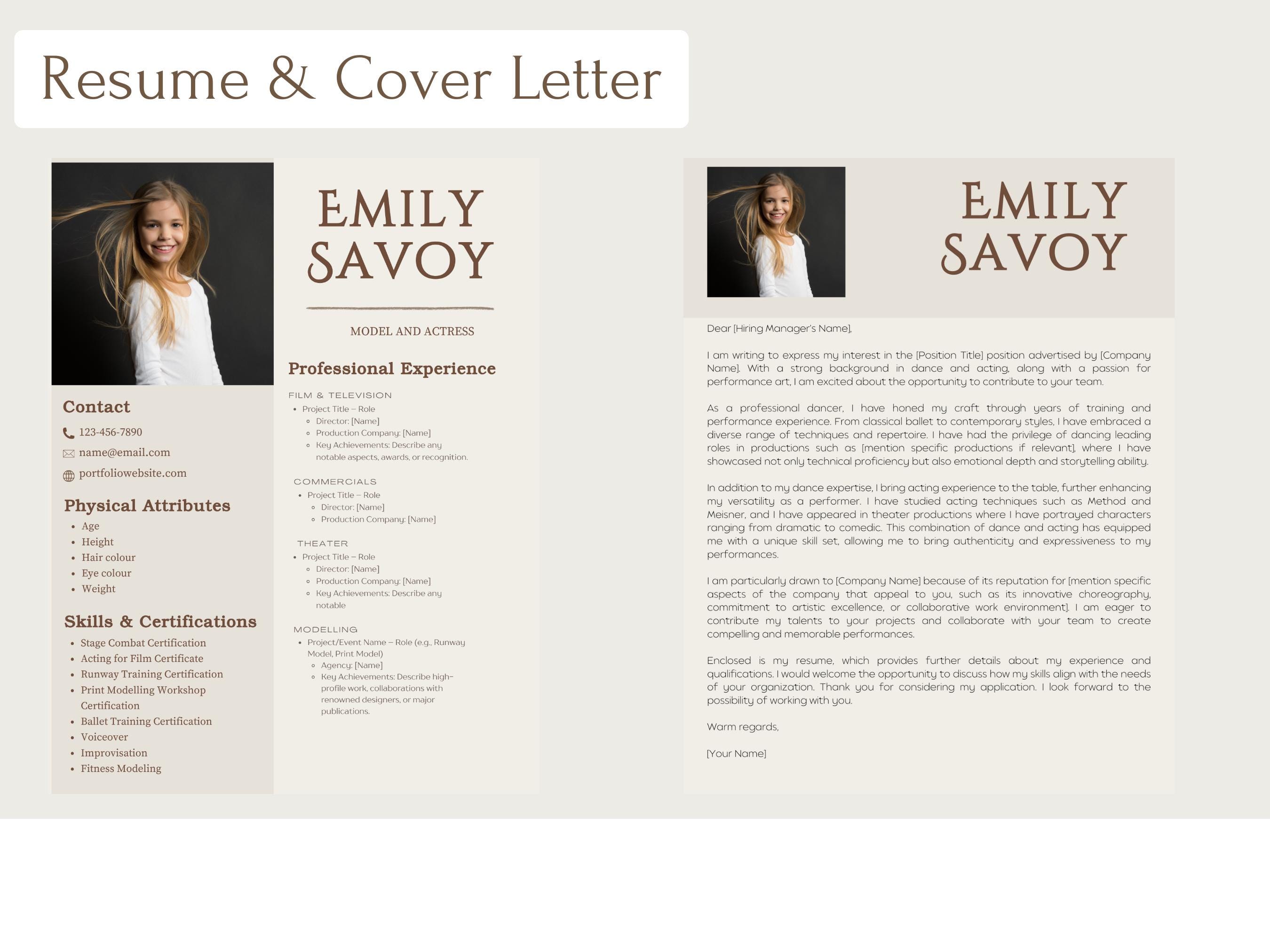 Acting Resume Templates: Canva Portfolio for Performers (digital ...