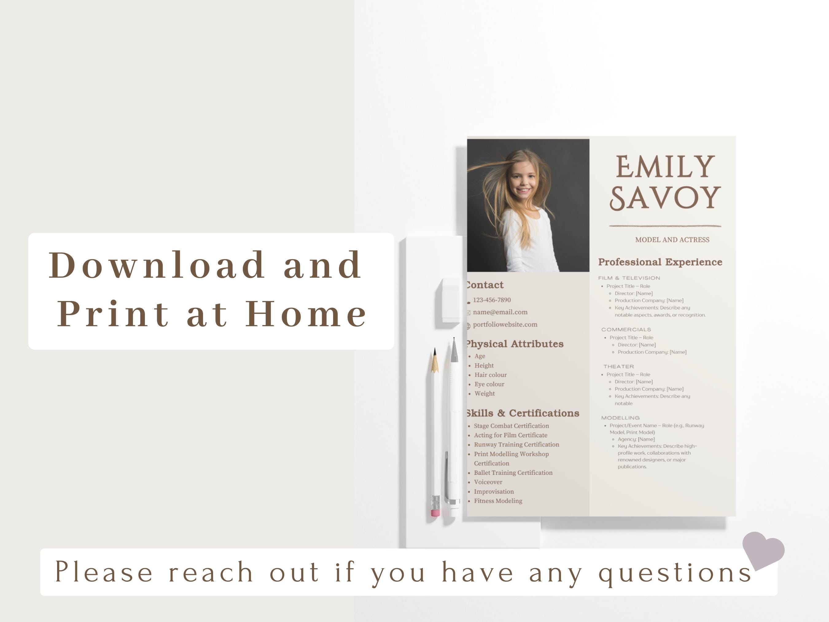 Acting Resume Templates: Canva Portfolio for Performers (digital ...