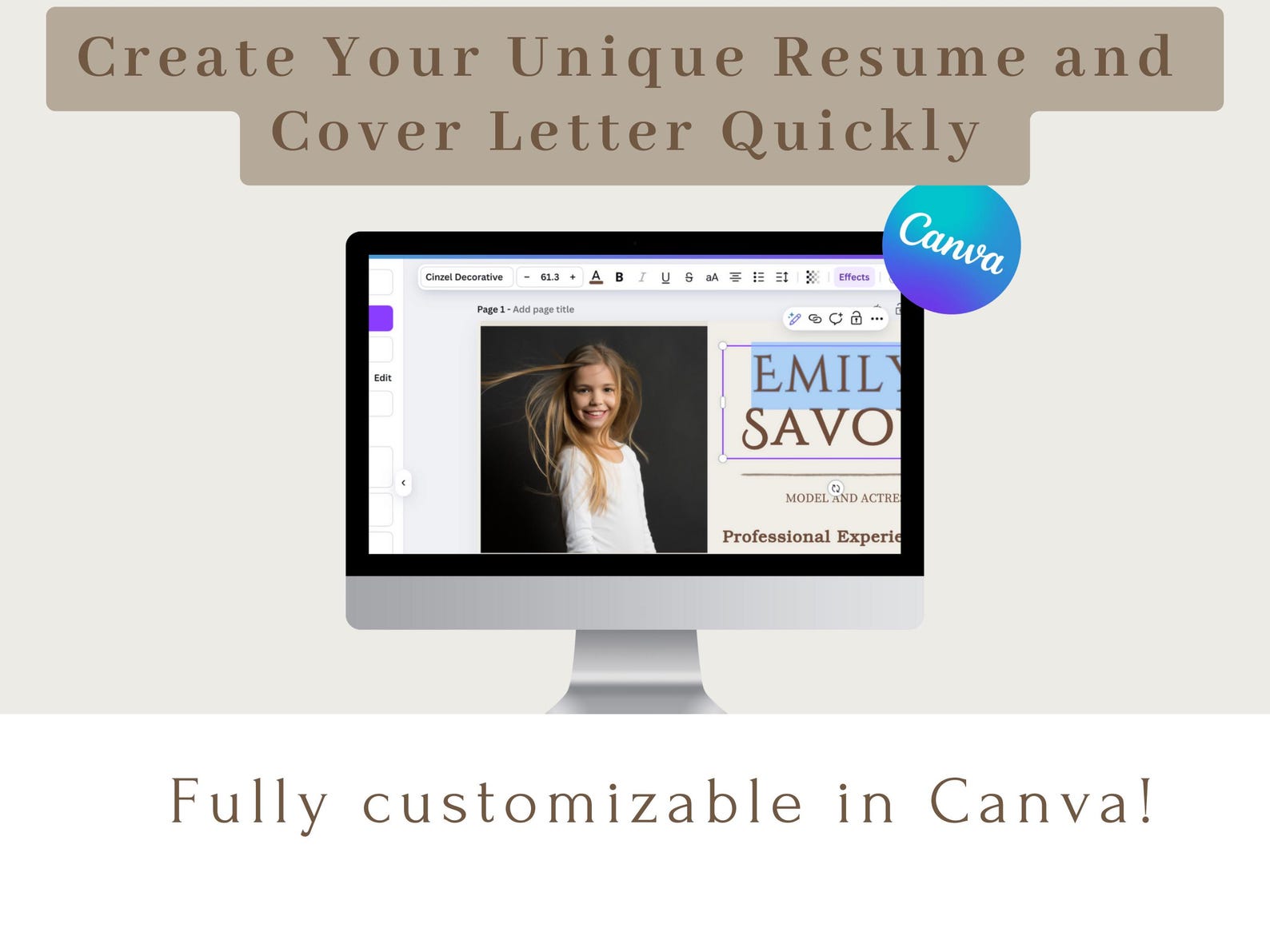Acting Resume Templates: Canva Portfolio for Performers (digital ...