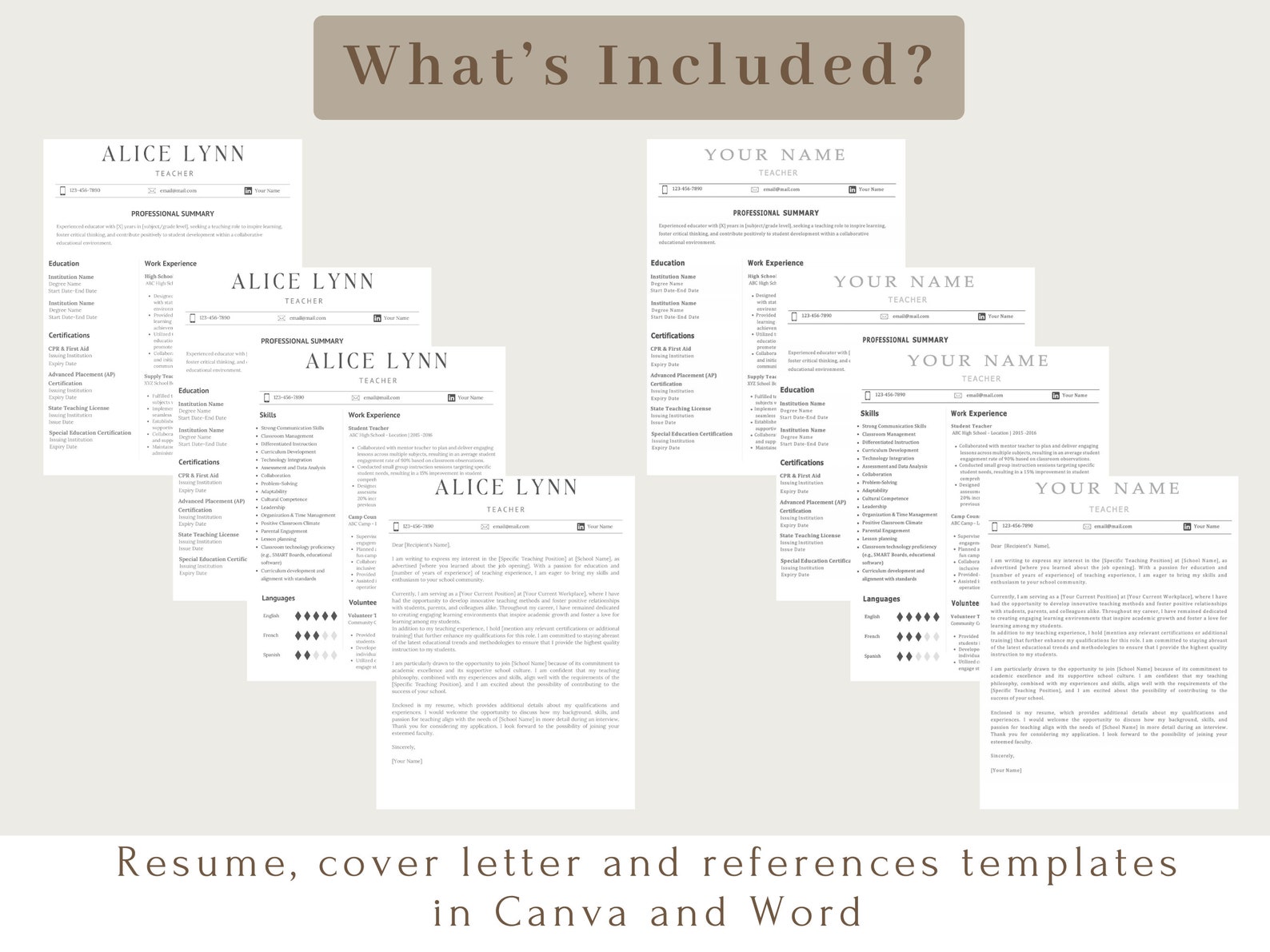 Teacher Resume Template Word, Canva | Teaching Resume, Resume Template ...