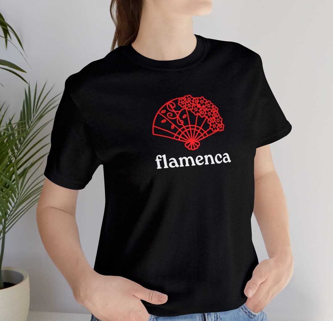 Flamenco Fan Abanico With Flowers Flamenca T Shirt Camiseta Flamenco ...