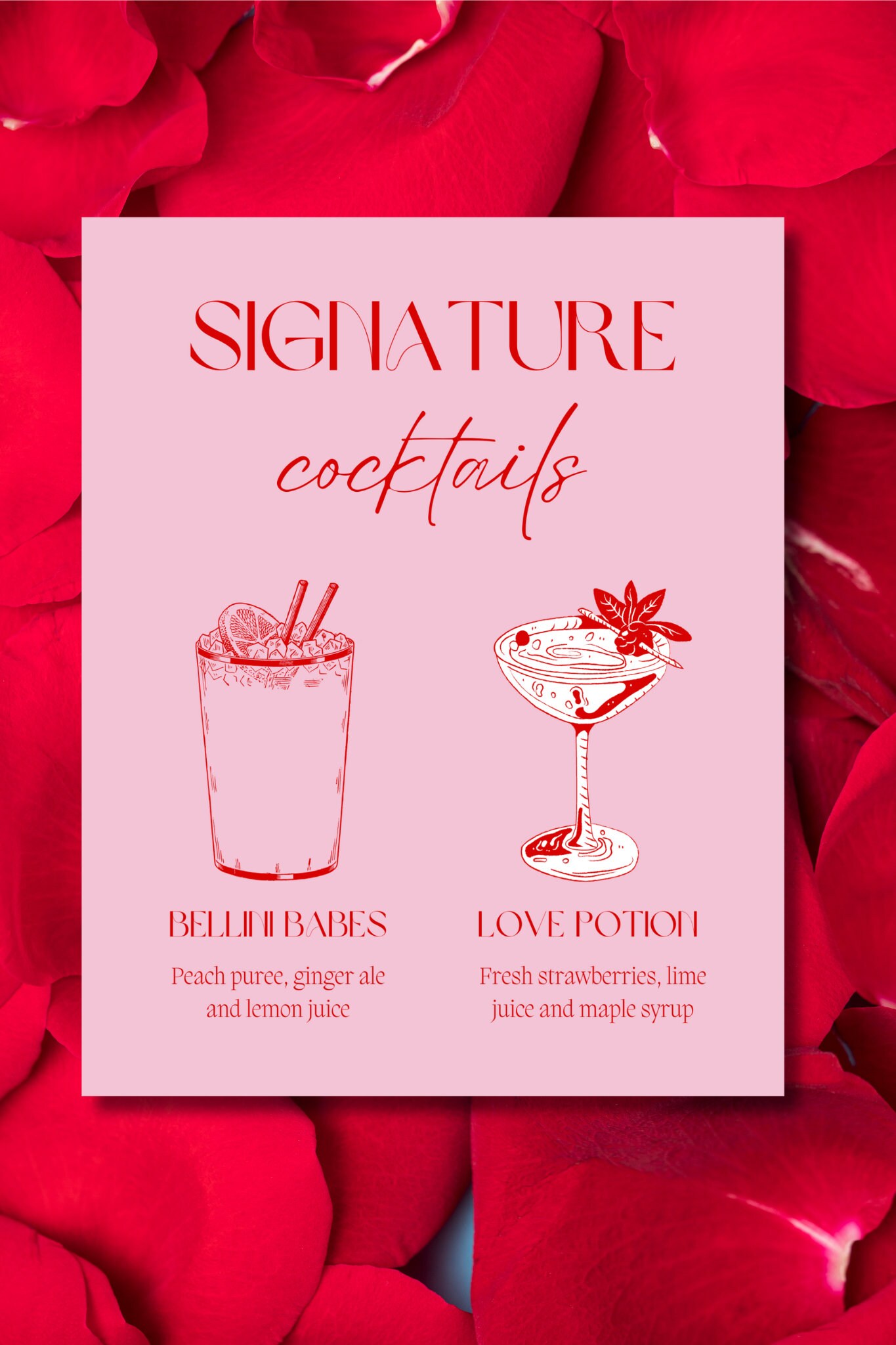 Girls Night Drink Sign Template, Hen Night Drink Menu, Bridal Shower ...