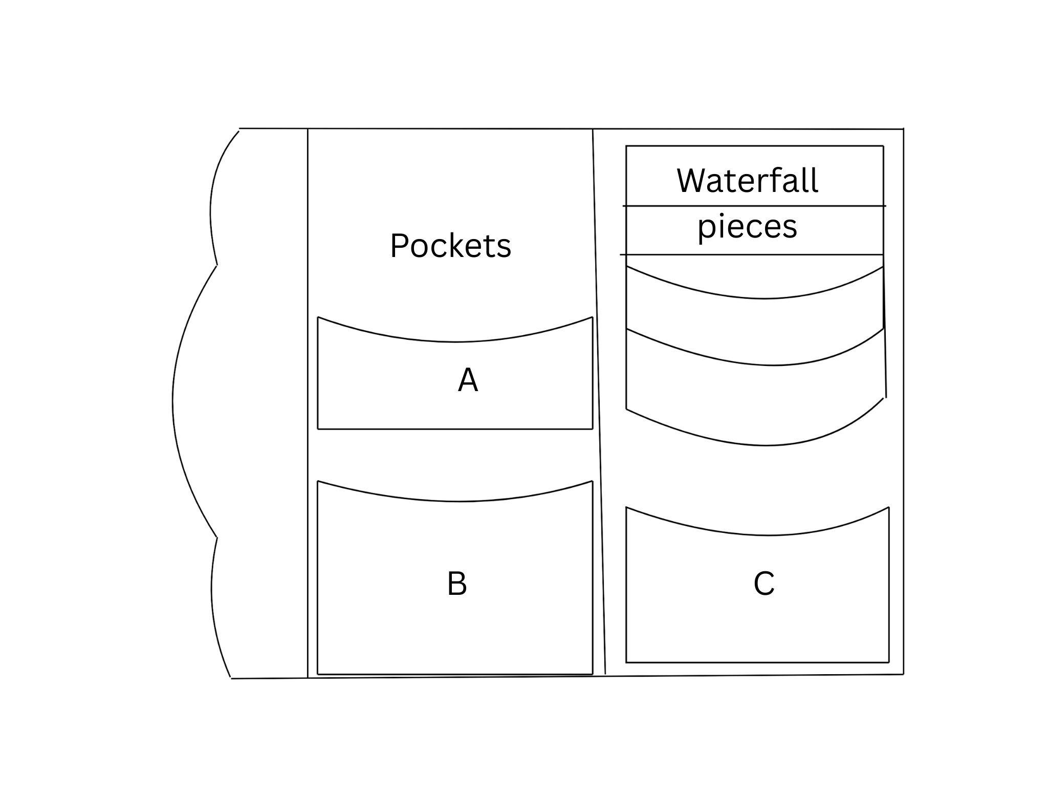 Full Size Waterfall Folio Template With Waterfall Tags and Pockets ...