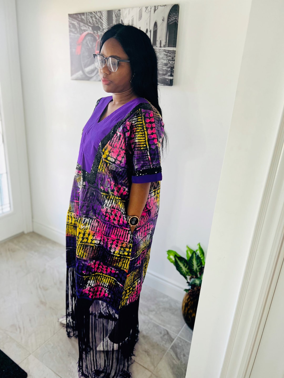 Ankara Bubu Dress, Kampala Fringe. African Maxi Dress, Kaftan for Women ...