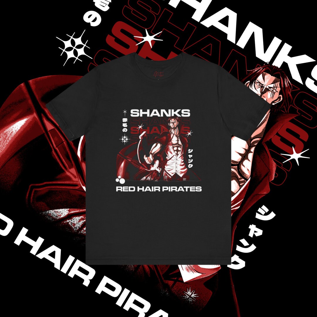 Shanks Emperor Shirt One Piece Anime Red Pirates Ship Graphic Tshirt ...