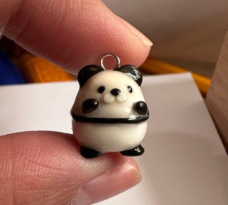 Polymer Clay Charm Kawaii Panda - Etsy