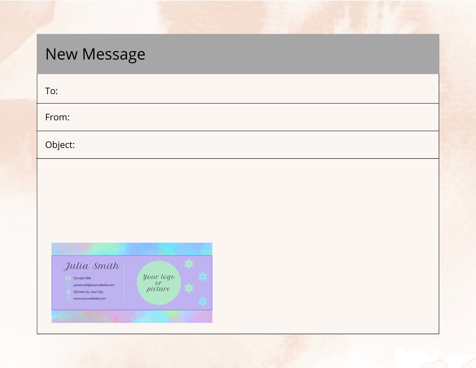 Email Signature Template Editable Photo or Logo Editable in Canva With ...