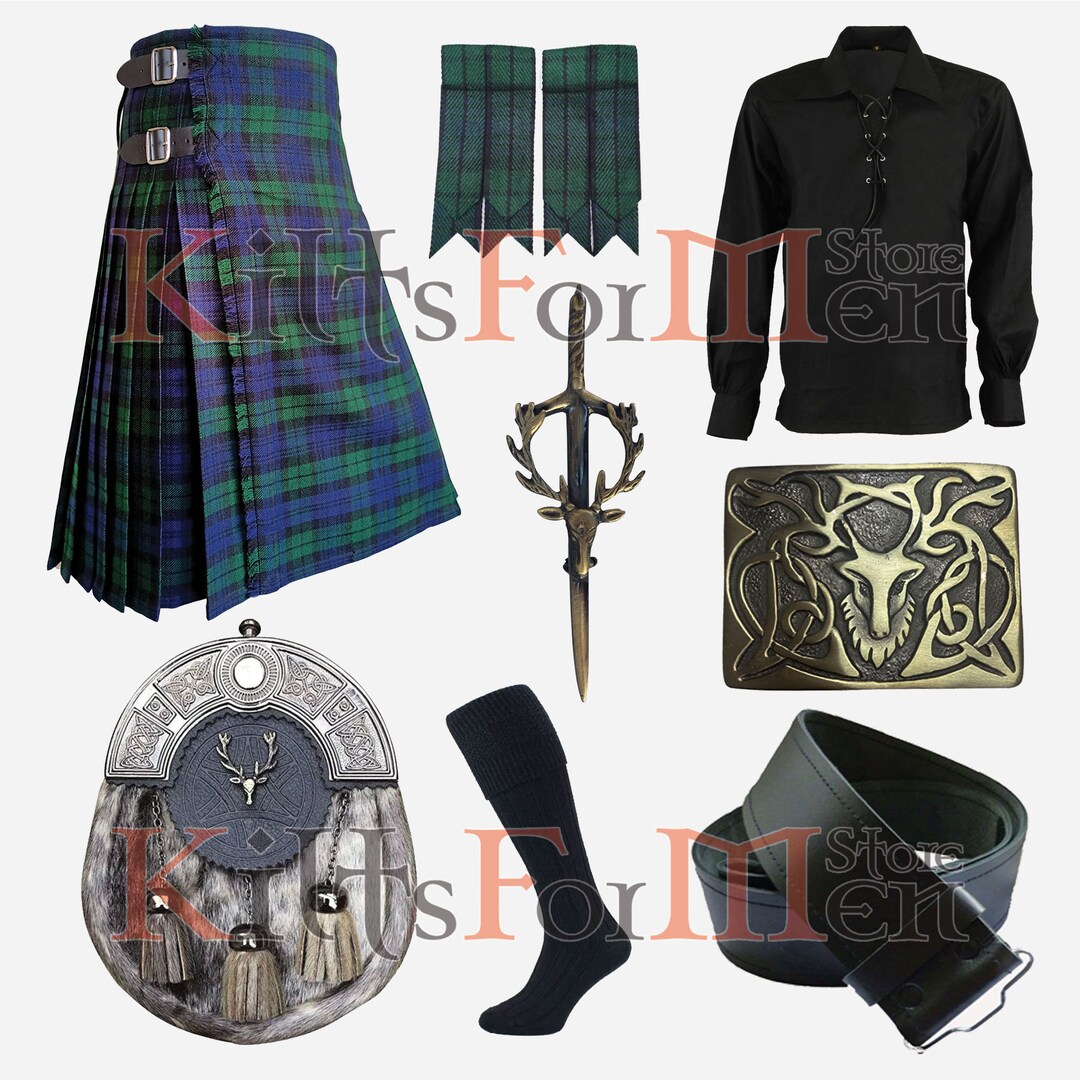 Scottish Wedding Kilt Outfit 400+ Tartan Available - Handmade Jacobite ...