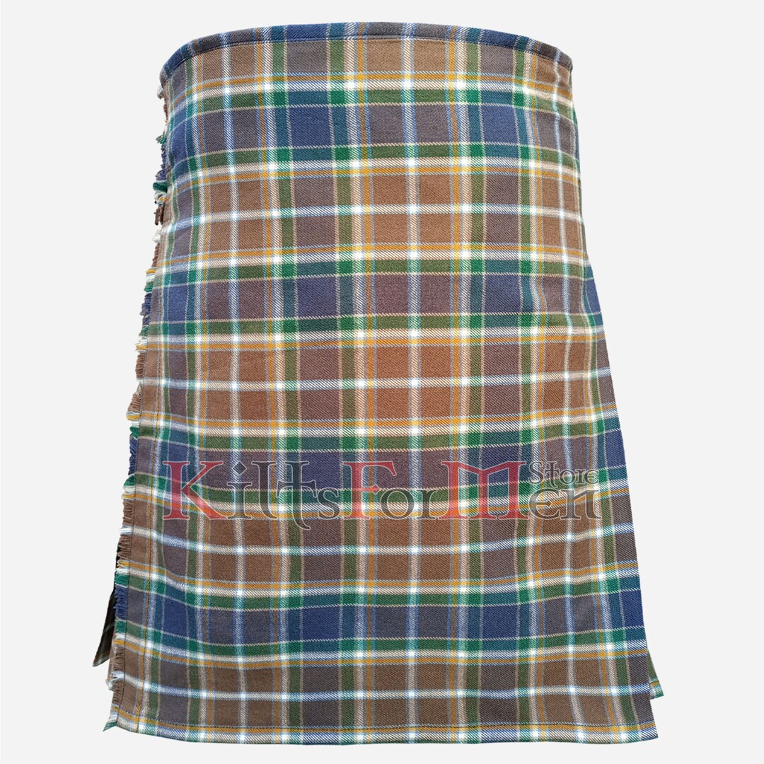 Scottish Handmade Manx Hunting 8 Yard Tartan Kilt - Manx Hunting Tartan ...