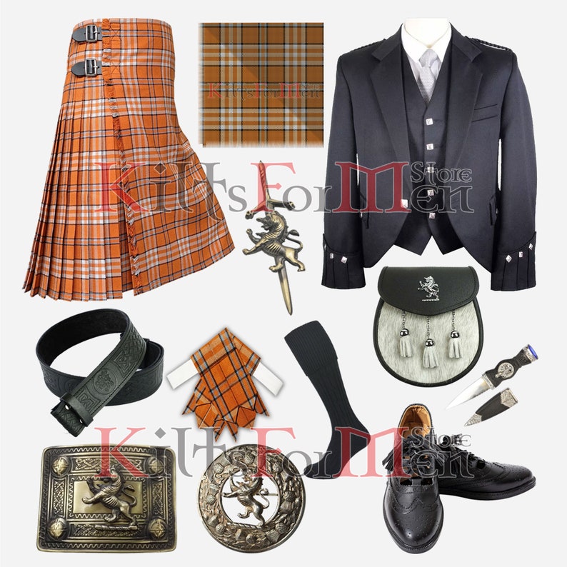 Scottish Argyle Jacket and Vest Wedding Kilt Outfit 400+ Tartans ...