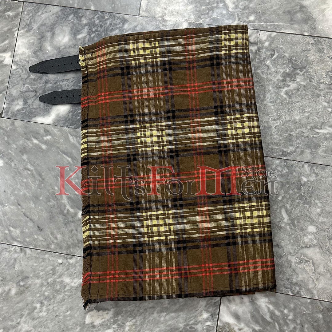 Scottish Handmade Ross Hunting Weathered 8 Yard Tartan Kilt - Clan Ross ...