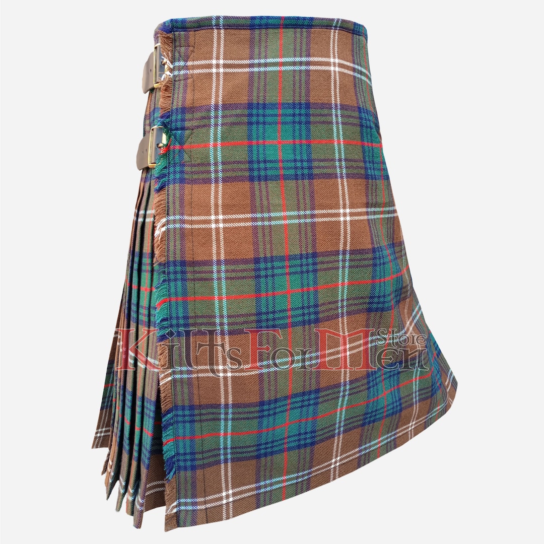 Scottish Handmade Chisholm Hunting Tartan Kilt - Clan Chisholm Kilt for ...
