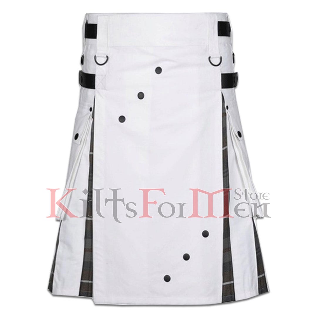 Handmade Premium Hybrid Utility Kilt With 400+ Tartans | White Kilt for ...