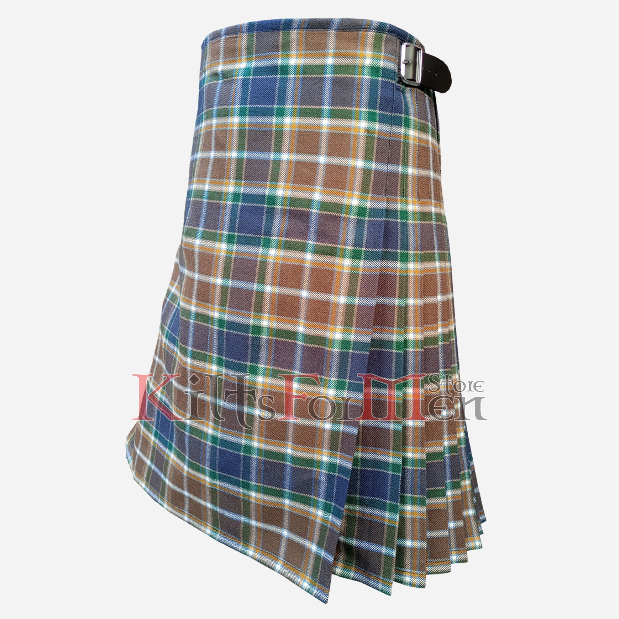Scottish Handmade Manx Hunting 8 Yard Tartan Kilt - Manx Hunting Tartan ...