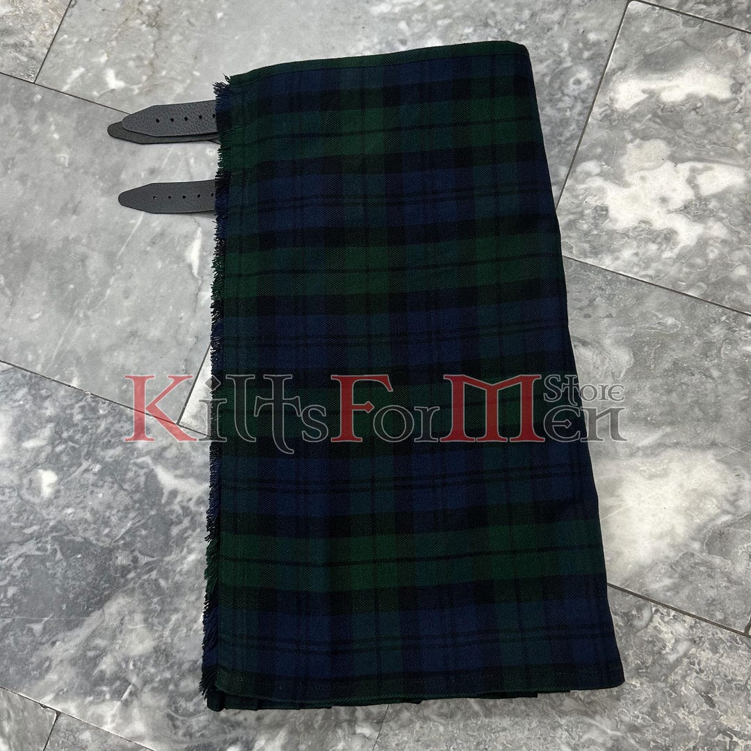 Scottish Handmade Black Watch 8 Yard Tartan Kilt - Black Watch Kilt for ...