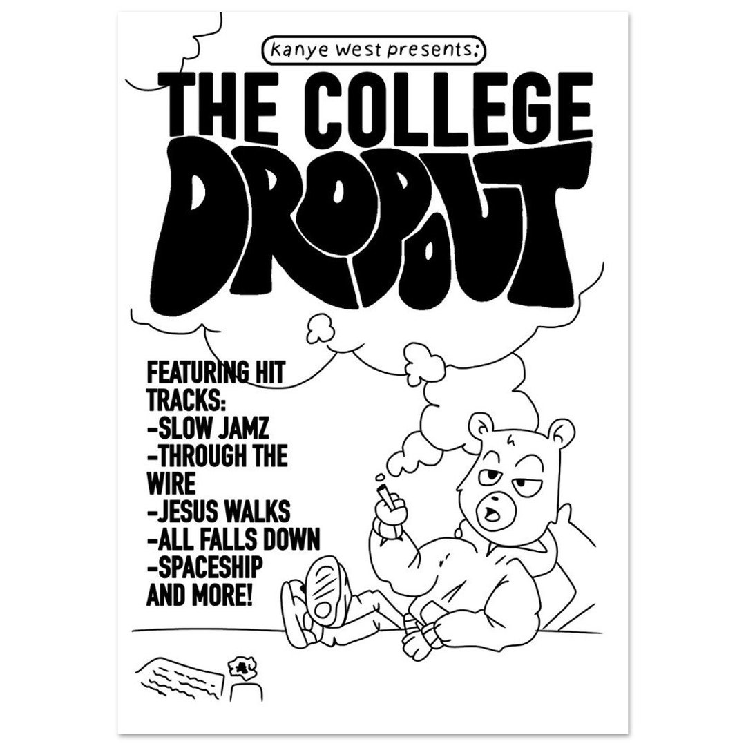 Kanye West Poster Album Discography College Dropout - Etsy