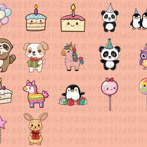 Kawaii Birthday Clipart Bundle: 50 PNG Graphics (digital Download) - Etsy