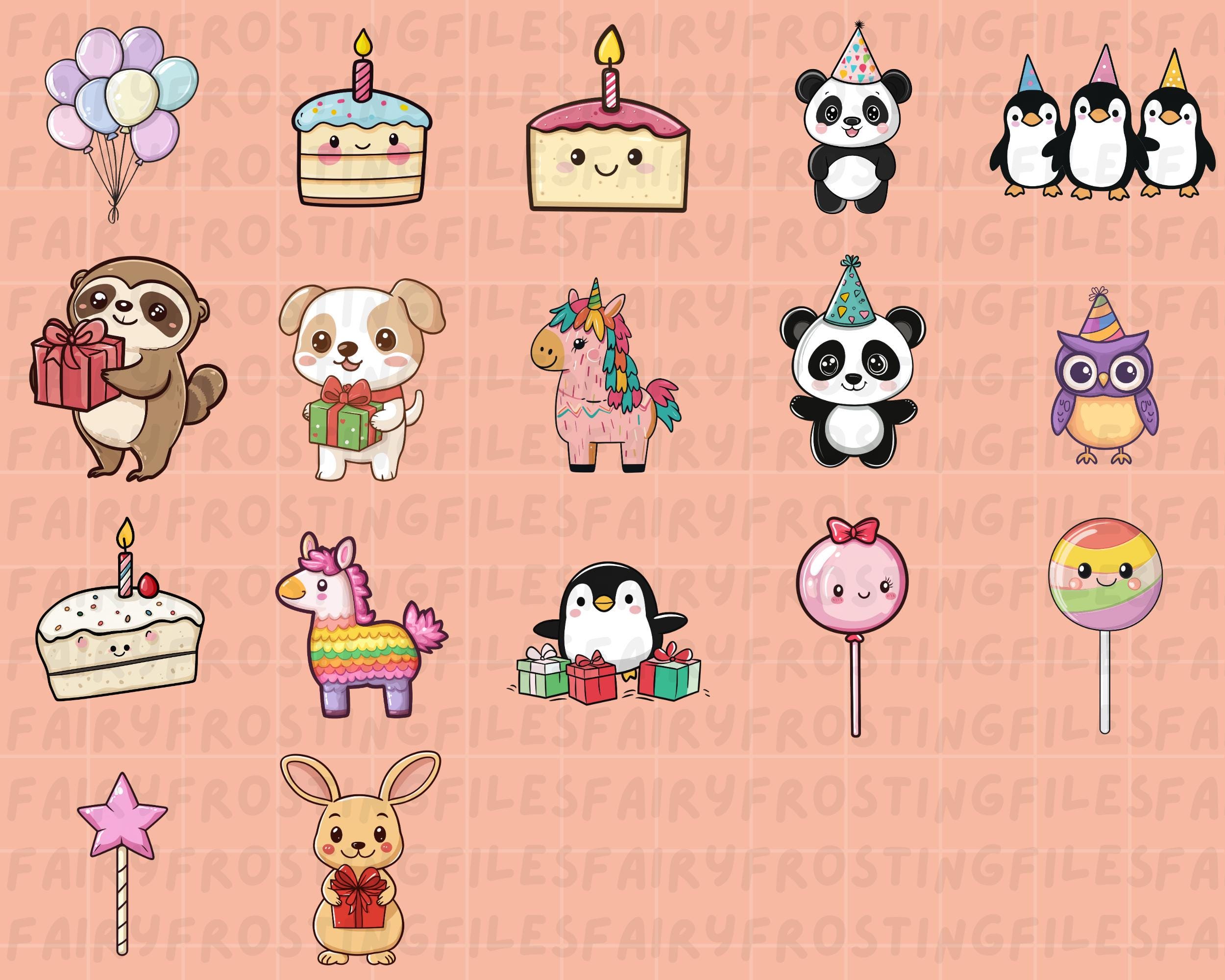 Kawaii Birthday Clipart Bundle: 50 PNG Graphics (digital Download) - Etsy