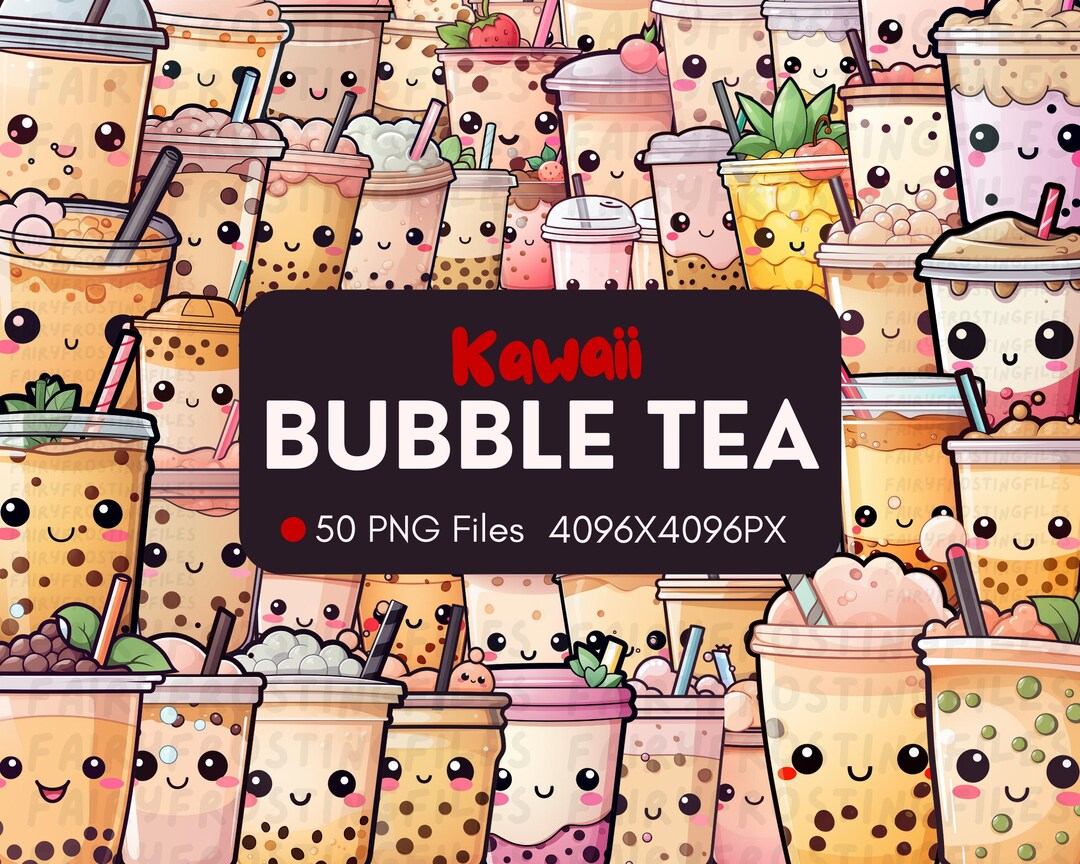 Kawaii Bubble Tea PNG Clipart | 50 Graphics (digital Download) - Etsy