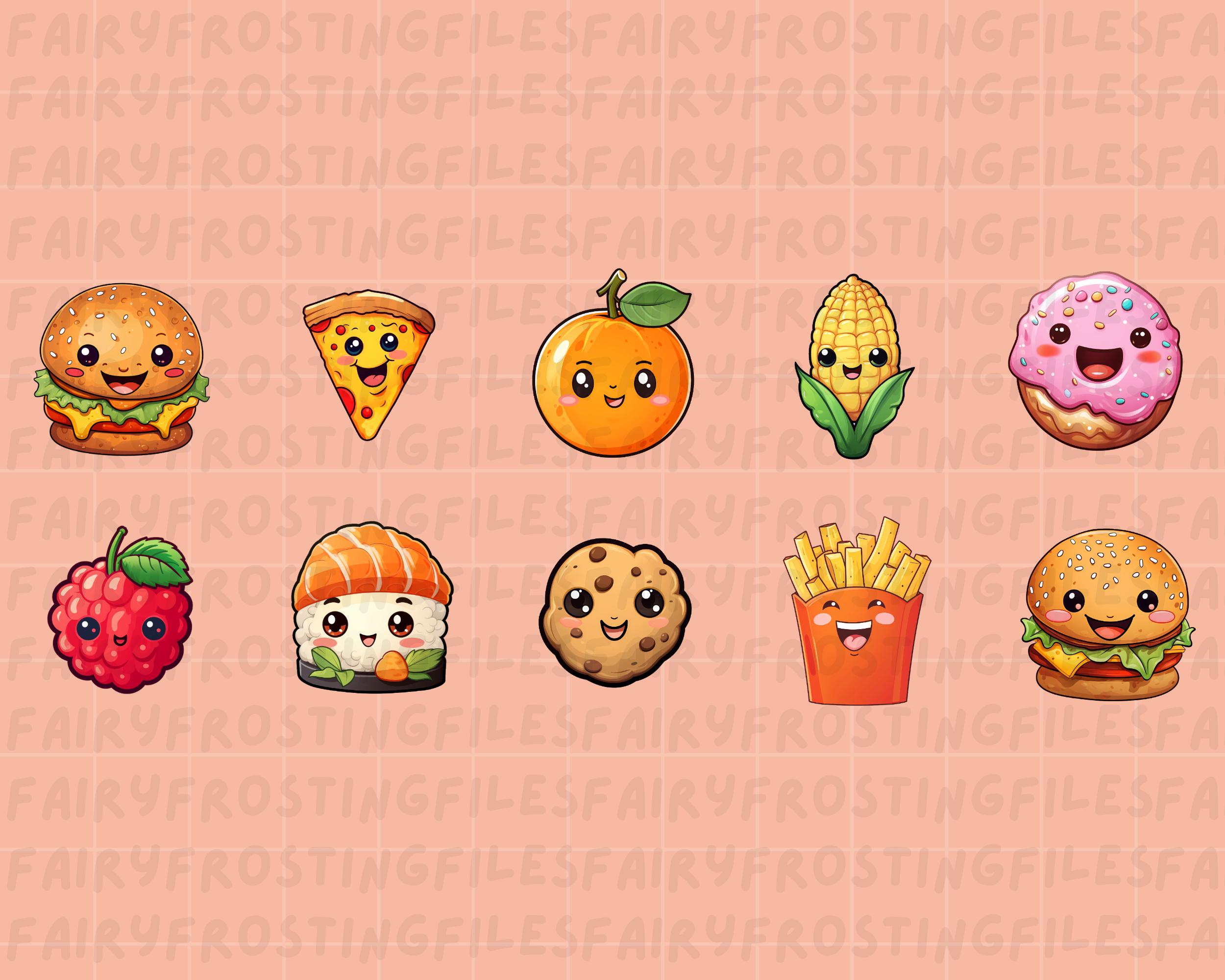 Cartoon Food Clipart | 30 Different Graphics | Digital Cartoon PNG ...