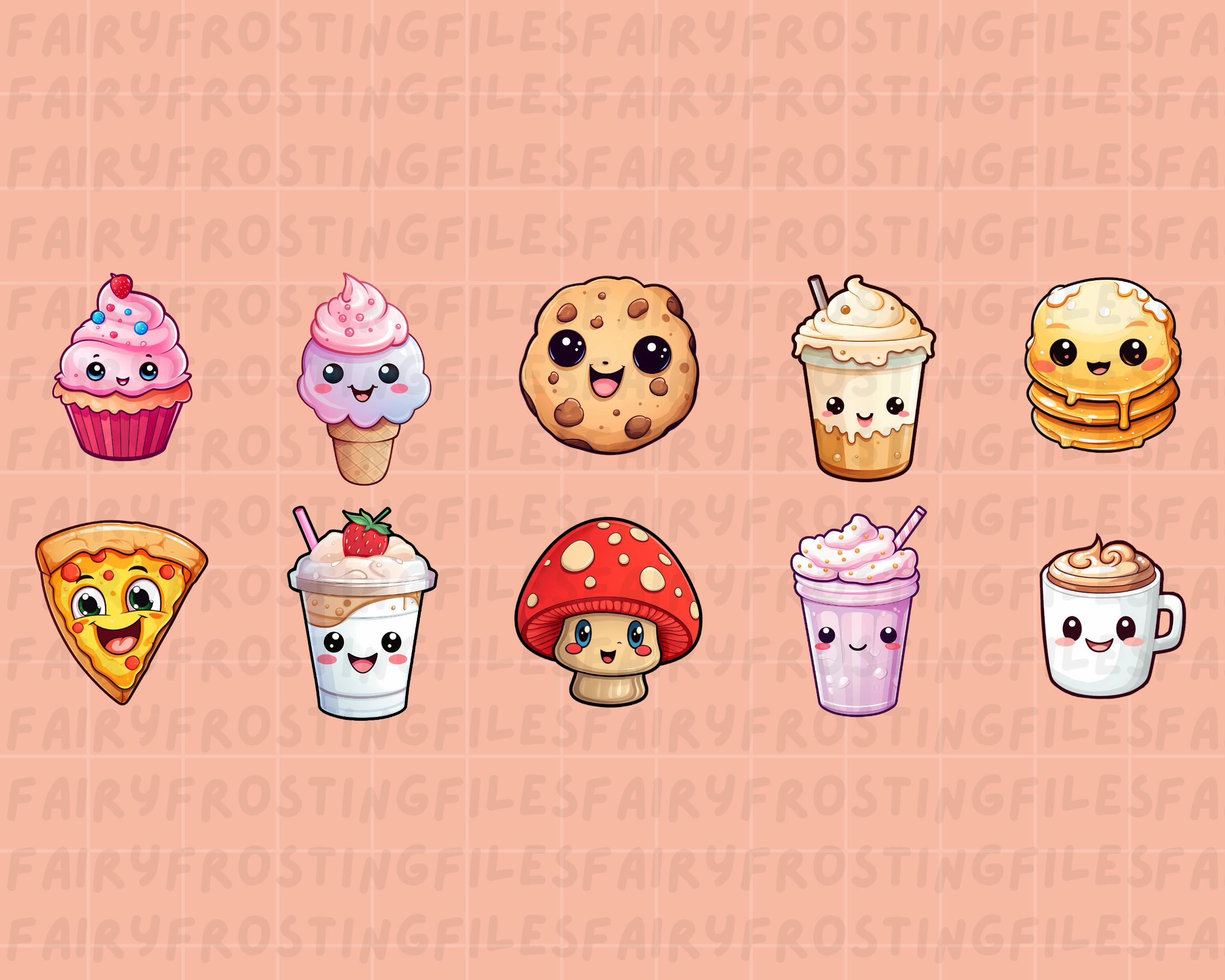 Cartoon Food Clipart | 30 Different Graphics | Digital Cartoon PNG ...