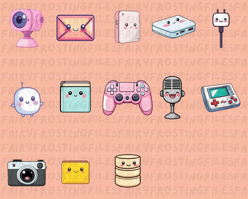 39 Kawaii Technology Clipart | Cute Tech Graphics | Digital Download ...
