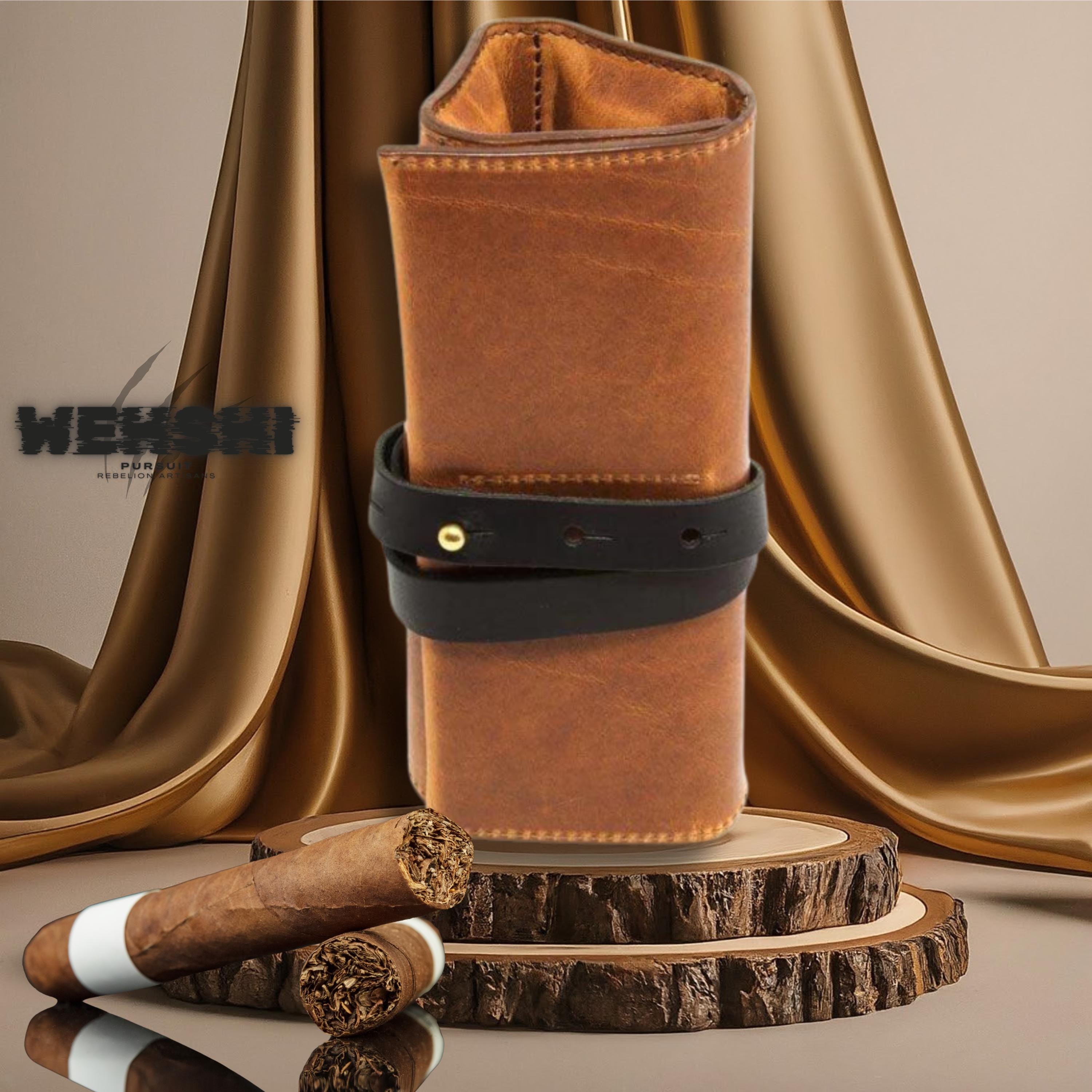 New Luxury Pure Vintage Leather Cigar Case Travel Cigar Humidor ...