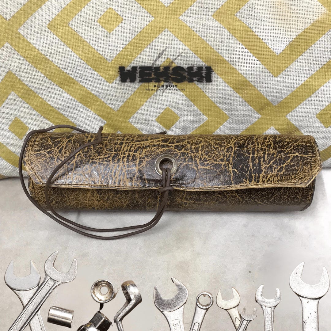 Vintage Dusty Rust Style Leather Tool Roll Kit 10 Pockets 10x16 ...