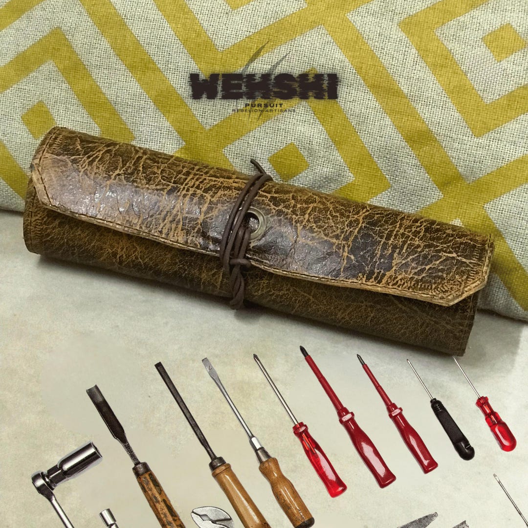 Vintage Dusty Rust Style Leather Tool Roll Kit 10 Pockets 10x16 ...