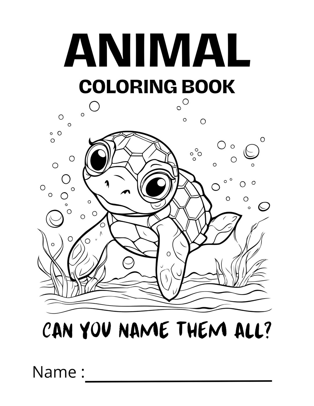 Animal Kids or Childrens Coloring Book 30 Pages - Etsy