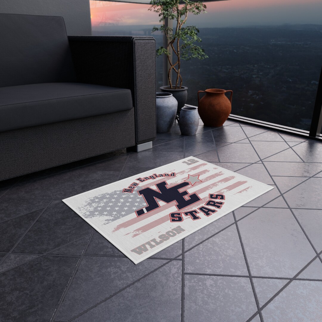 Custom/personalized Mat Floor Model - New England Stars With Distressed ...