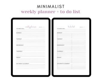 Weekly Planner to Do List. Printable, Digital Download - Etsy