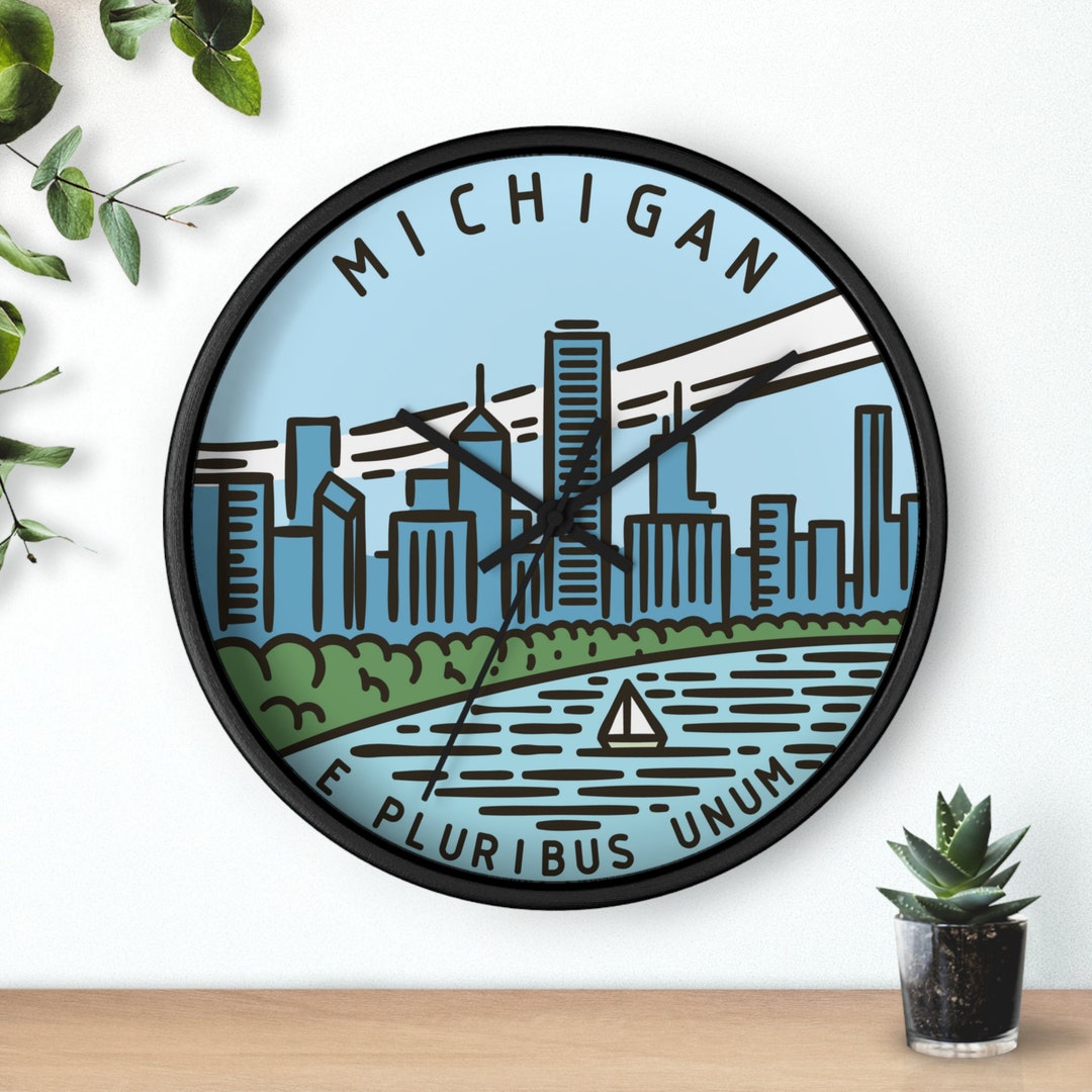 Michigan Wall Clock - No Place Like Home - Etsy