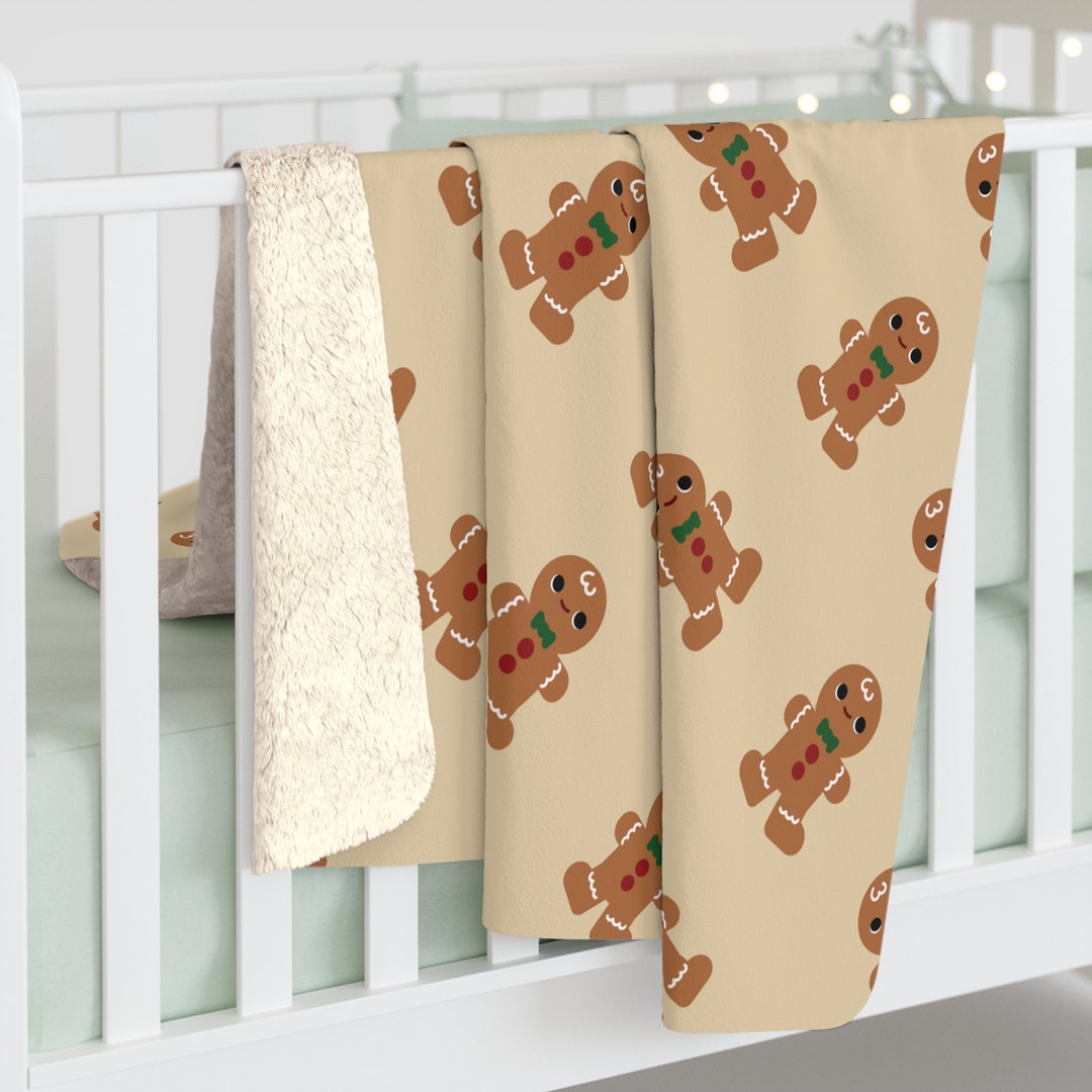 Gingerbread Man Design on Sherpa Fleece Blanket - Etsy