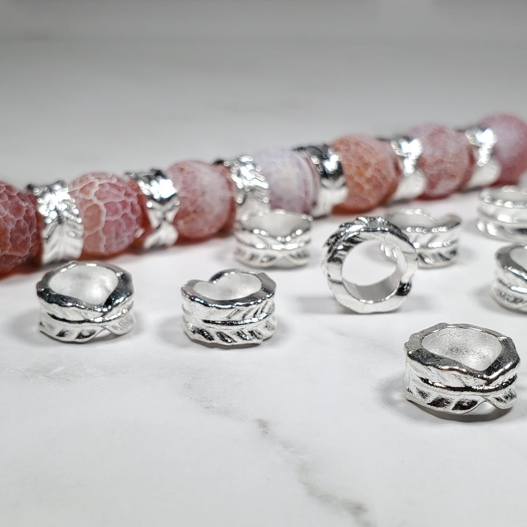 50 Pcs, Silver Ring Spacer Bead, 9mm, DIY Spacer Beads, Alloy Metal ...